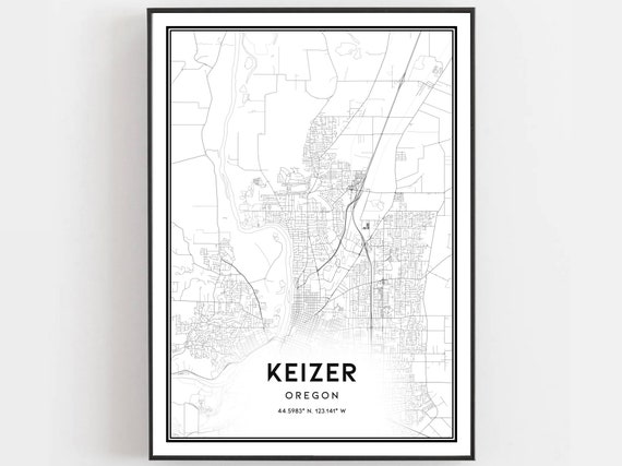 Keizer Map Print Keizer Map Poster Wall Art or City Map | Etsy