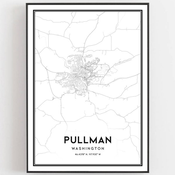 Pullman Wa Street Map - Etsy