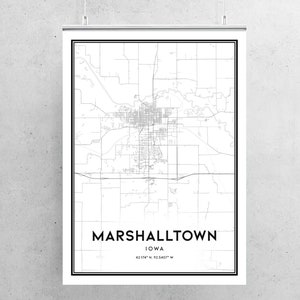 Marshalltown Map Print, Marshalltown Map Poster Wall Art, Ia City Map ...