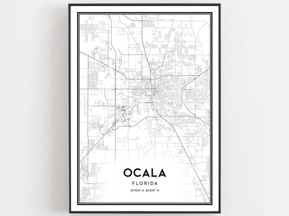 Ocala Map Print Ocala Map Poster Wall Art Fl City Map | Etsy