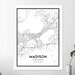 Madison Map Print, Madison Map Poster Wall Art, Wi City Map, Wisconsin ...