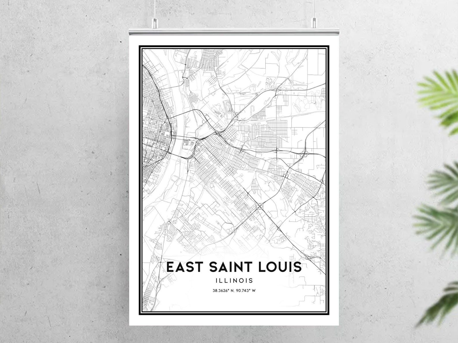East Saint Louis Map Print East Saint Louis Map Poster Wall - Etsy