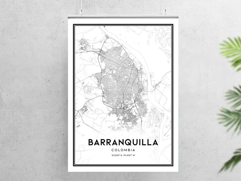 Barranquilla Map Print Barranquilla Map Poster Wall Art - Etsy