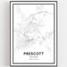 Prescott Map Print, Prescott Map Poster Wall Art, Az City Map, Arizona ...