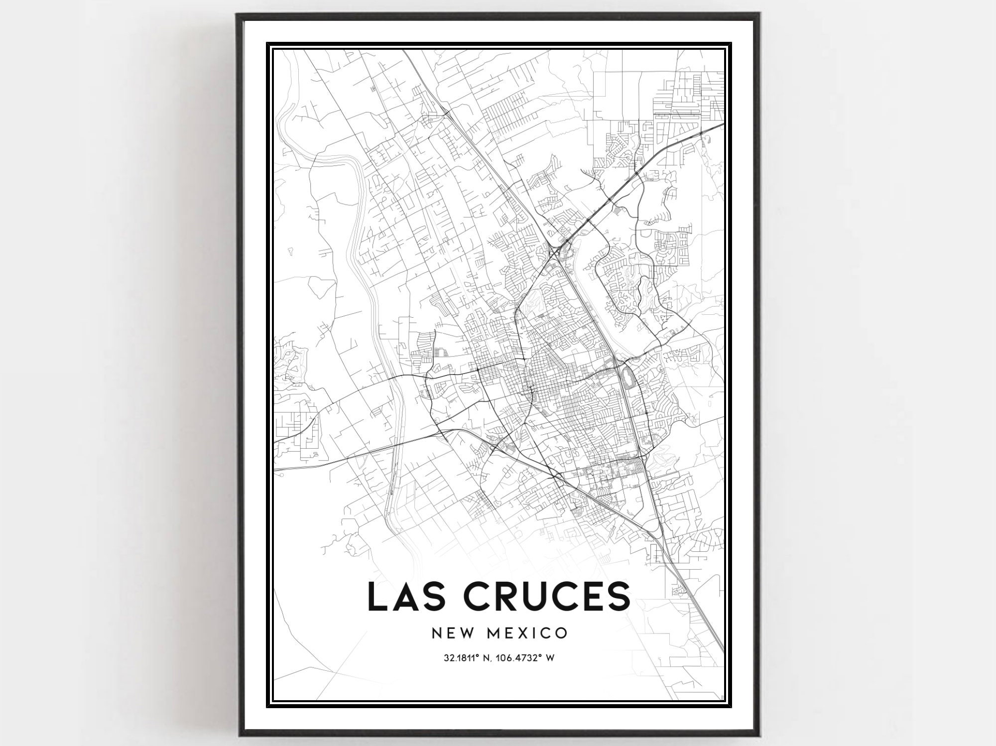 Las Cruces Map Print Las Cruces Map Poster Wall Art Nm City - Etsy