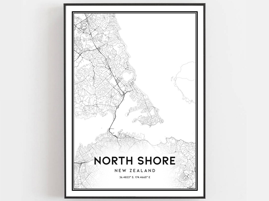 North Shore Map Print, North Shore Map Poster Wall Art, North Shore ...