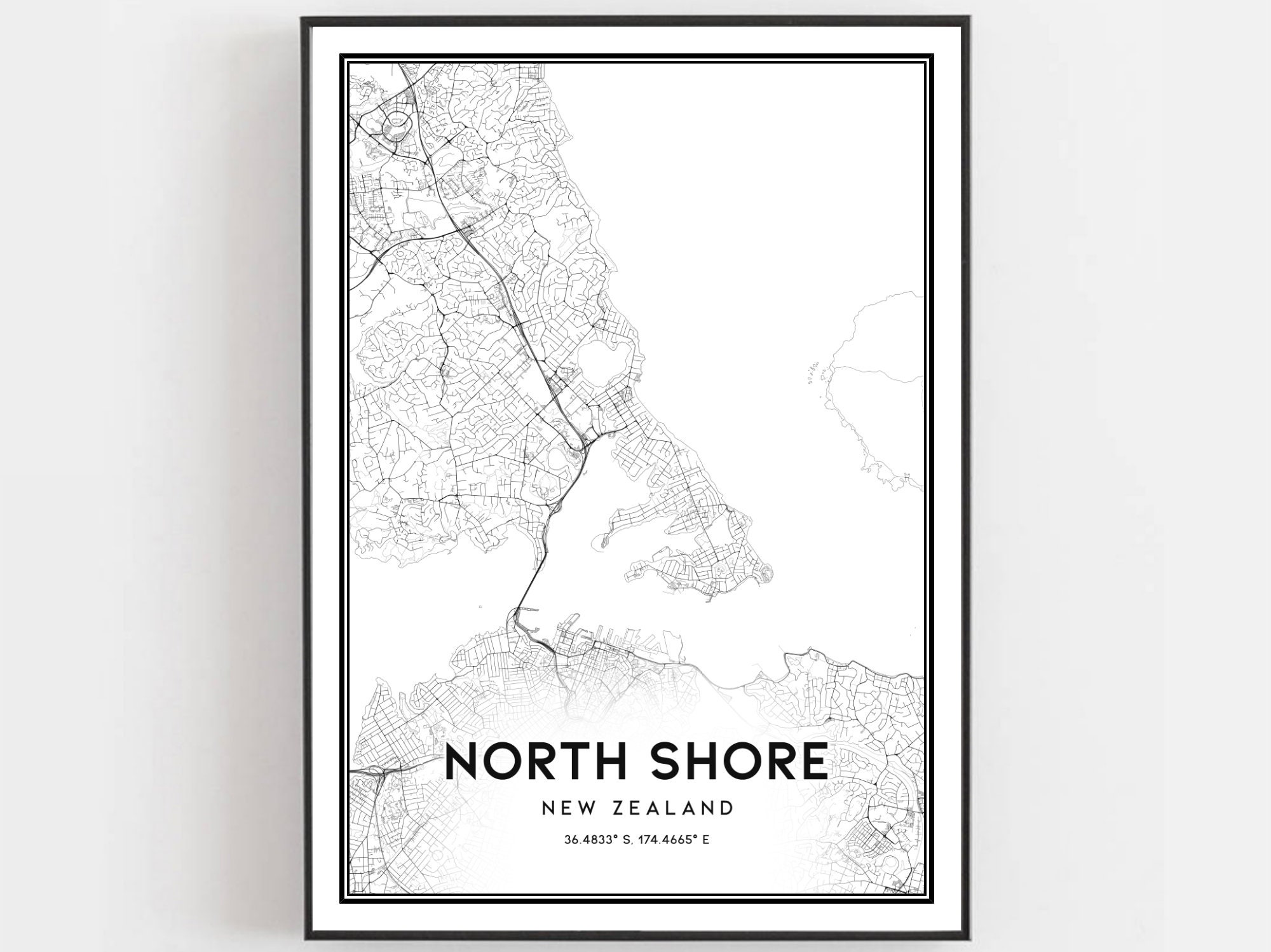 North Shore Map Print North Shore Map Poster Wall Art North | Etsy