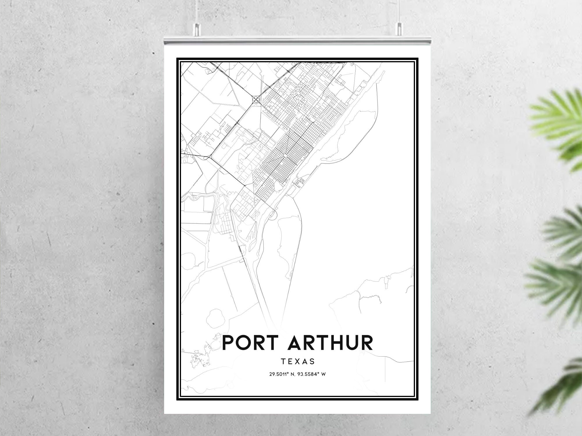Port Arthur Map Print Port Arthur Map Poster Wall Art Tx - Etsy