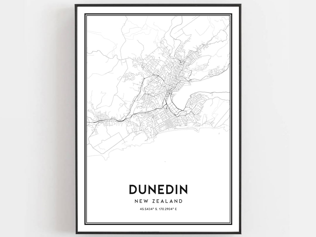 Dunedin Map Print, Dunedin Map Poster Wall Art, Dunedin City Map ...