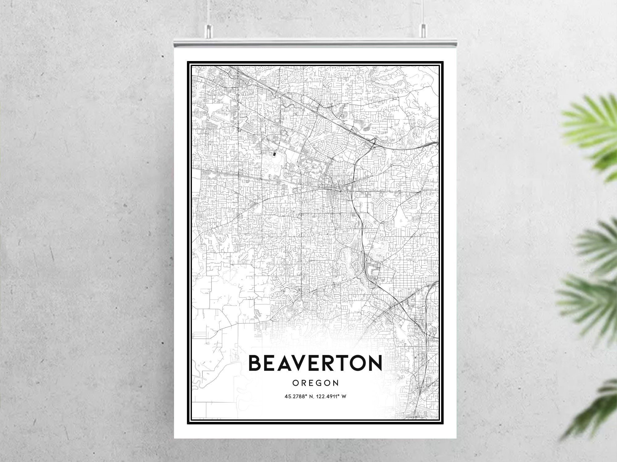Beaverton Map Print Beaverton Map Poster Wall Art Or City | Etsy