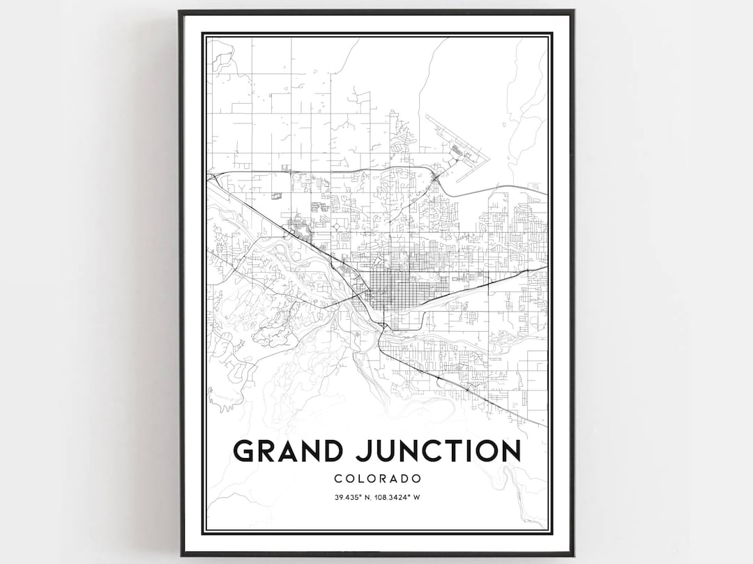 Grand Junction Map Print, Grand Junction Map Poster Wall Art, Co City ...