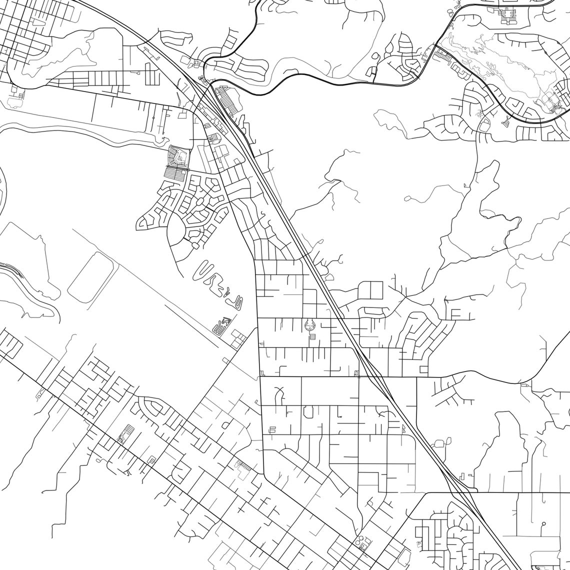 Wildomar Map Print, Wildomar Map Poster Wall Art, Ca City Map ...