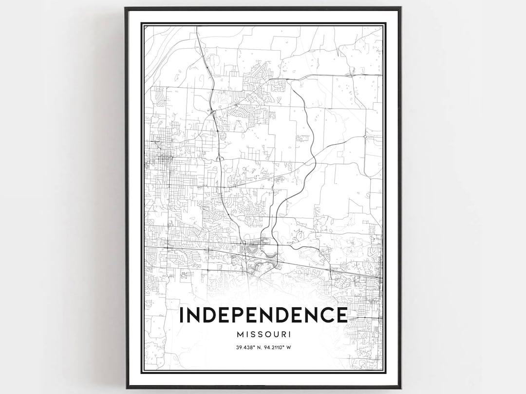 Independence Map Print, Independence Map Poster Wall Art, Mo City Map ...
