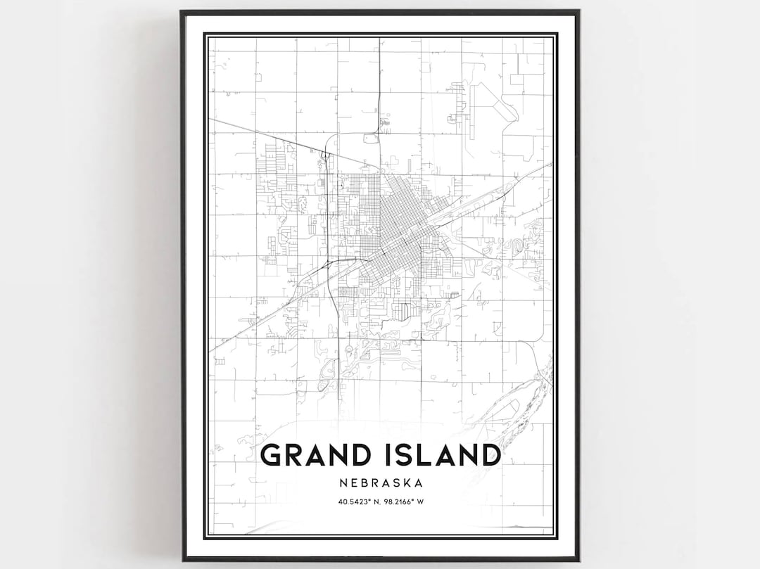 Grand Island Map Print, Grand Island Map Poster Wall Art, Ne City Map ...