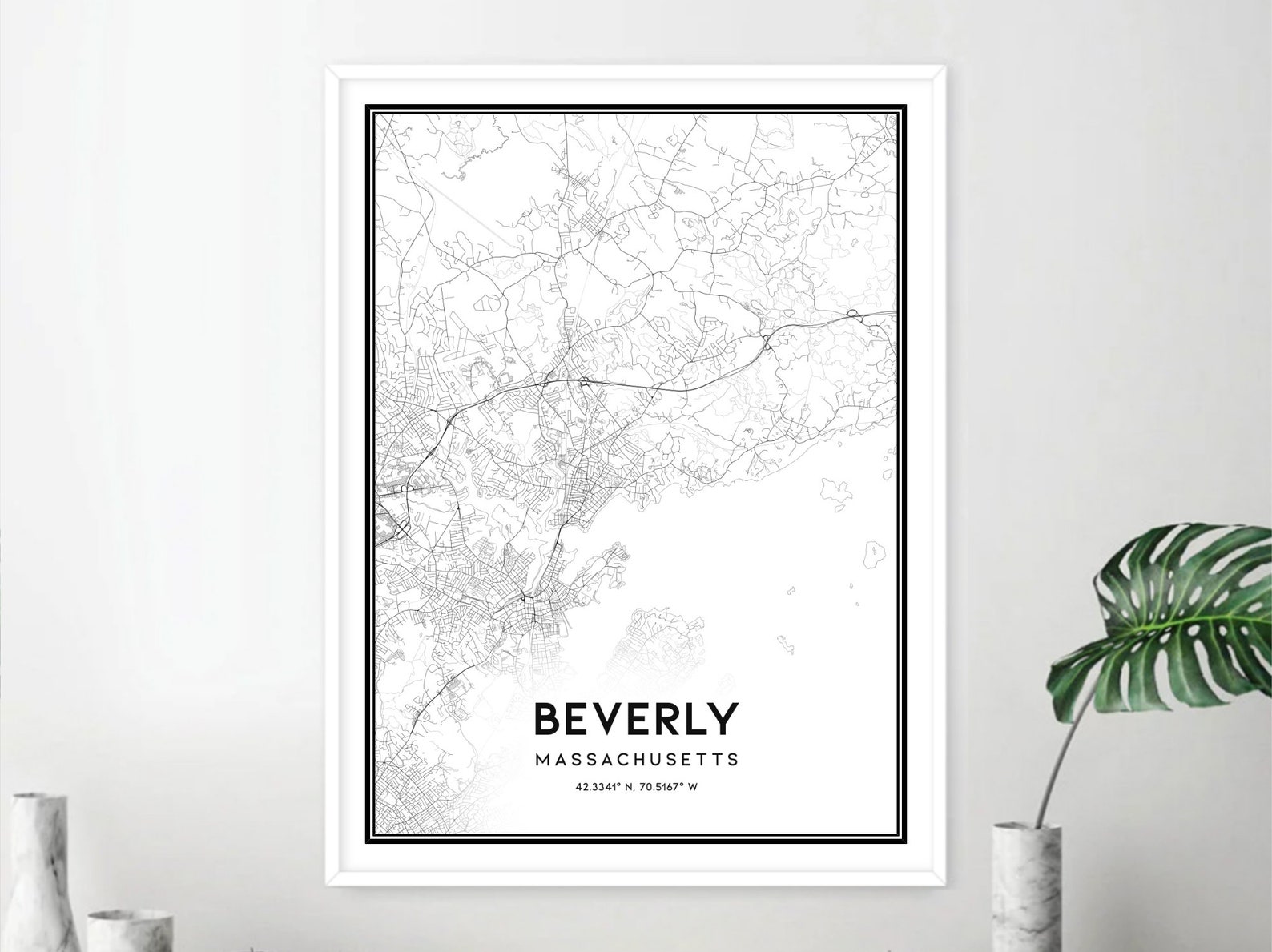 Beverly Map Print, Beverly Map Poster Wall Art, Ma City Map ...
