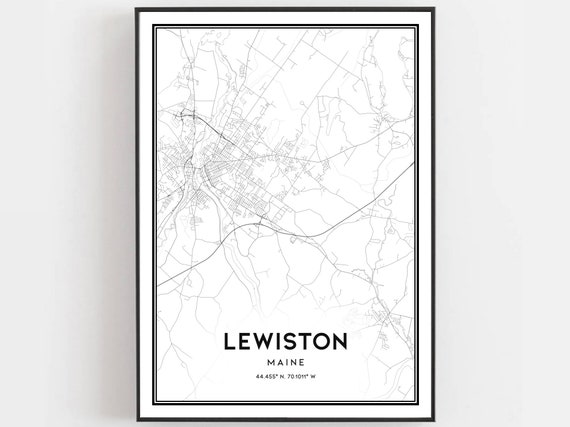 Lewiston Map Print Lewiston Map Poster Wall Art Me City Map | Etsy