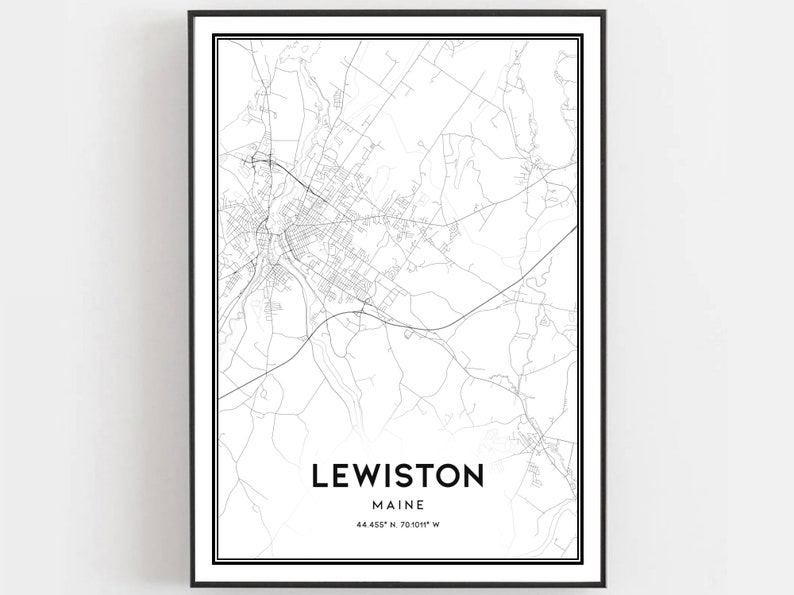 Lewiston Map Print Lewiston Map Poster Wall Art Me City Map | Etsy