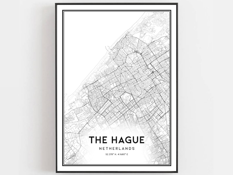 The Hague Map Print the Hague Map Poster Wall Art the Hague - Etsy UK