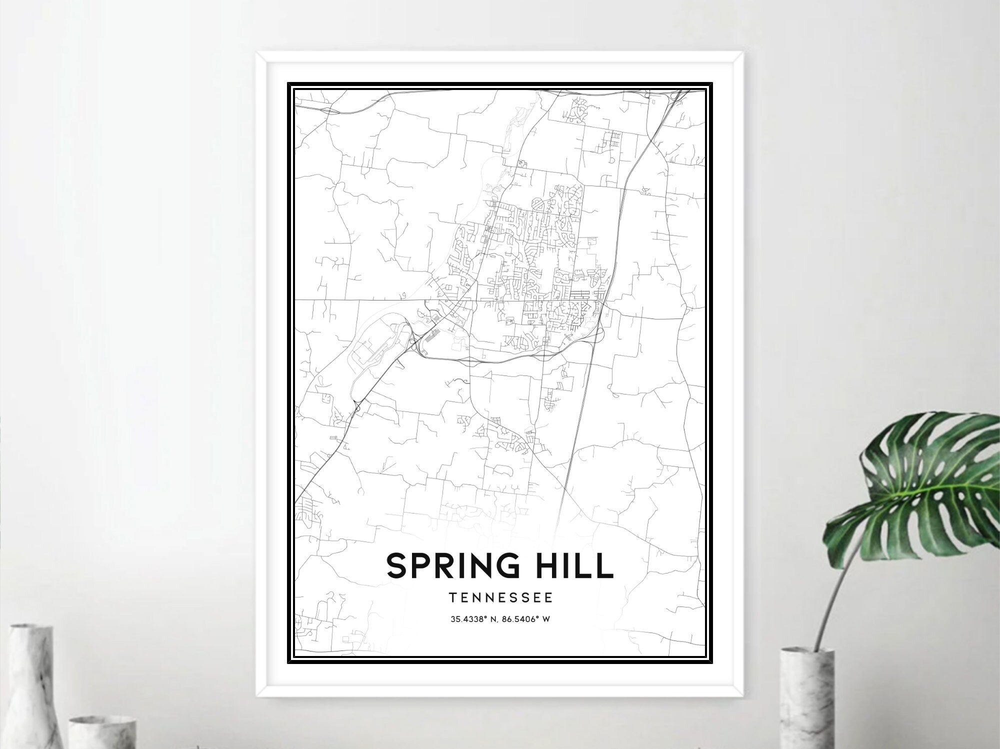 Spring Hill Map Print Spring Hill Map Poster Wall Art Tn | Etsy