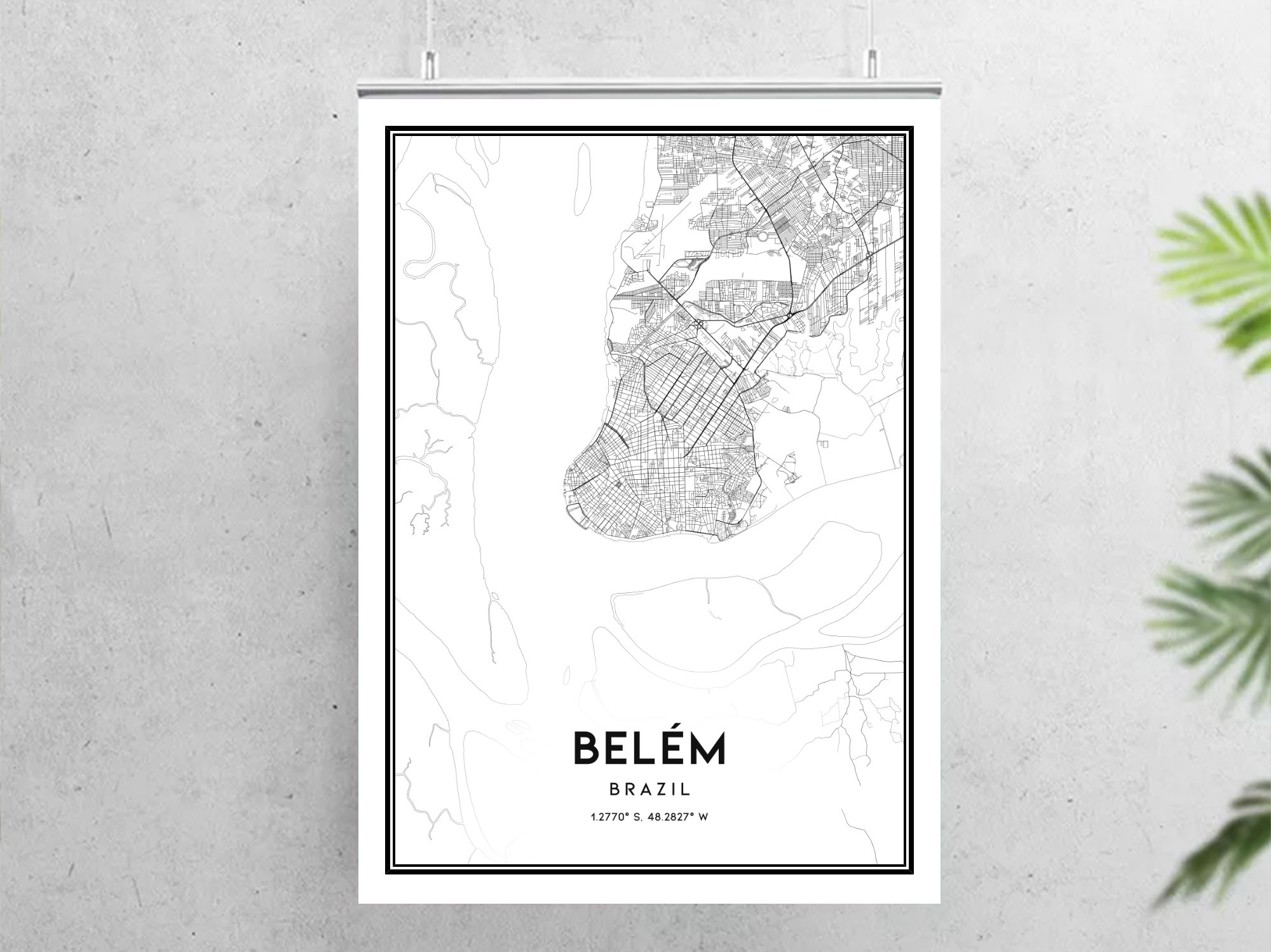 Belém Mapa Print Belém Mapa Póster Arte Mural Belém Mapa de - Etsy México