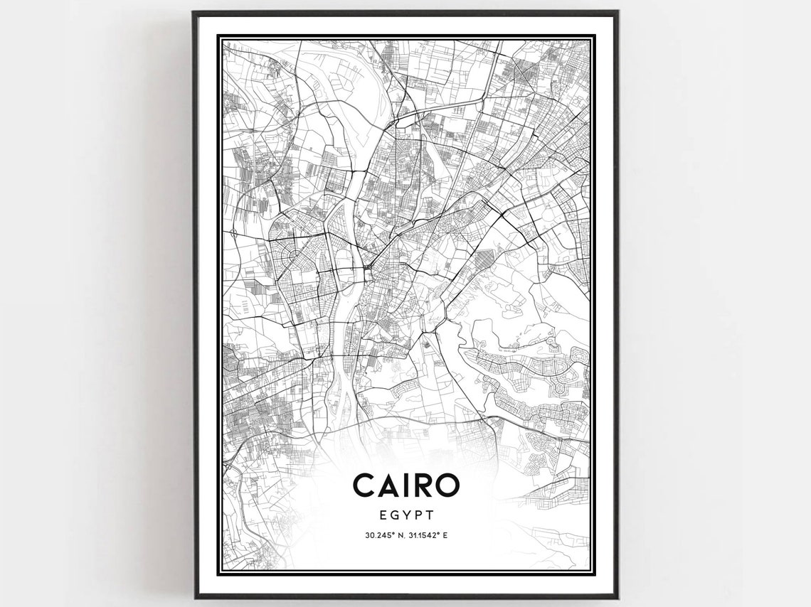 Cairo Map Print, Cairo Map Poster Wall Art, Cairo City Map, Cairo Print ...