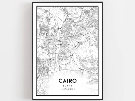 Cairo Map Print Cairo Map Poster Wall Art Cairo City Map | Etsy