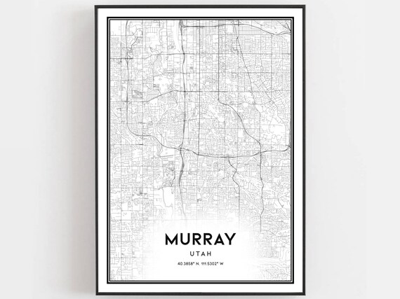 Murray Map Print Murray Map Poster Wall Art Ut City Map | Etsy