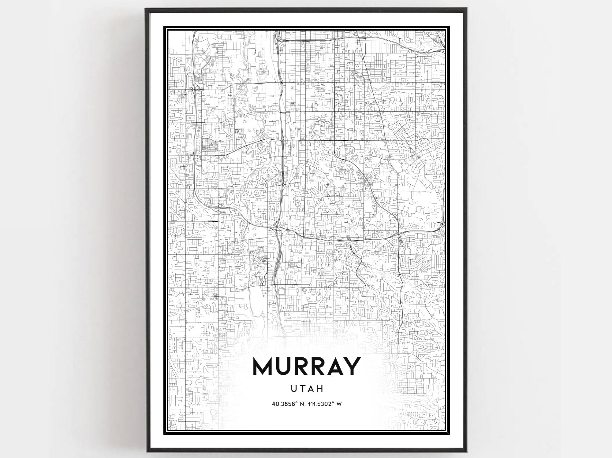 Murray Map Print Murray Map Poster Wall Art Ut City Map | Etsy