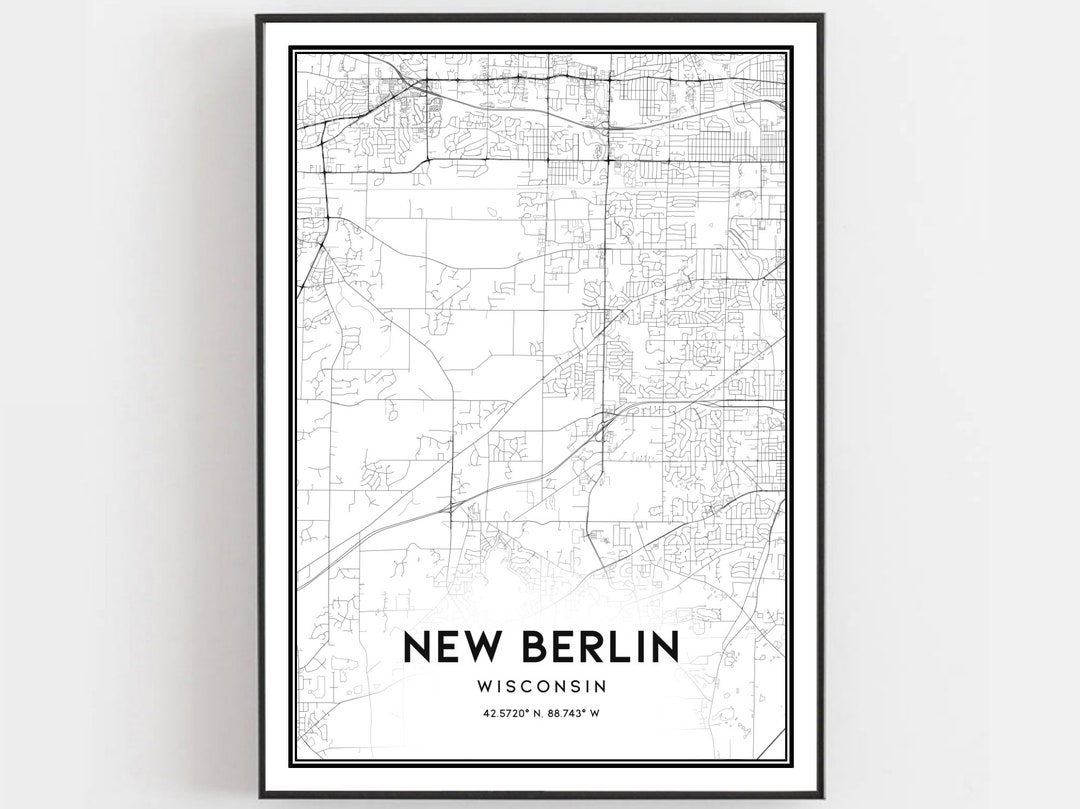 New Berlin Map Print, New Berlin Map Poster Wall Art, Wi City Map ...