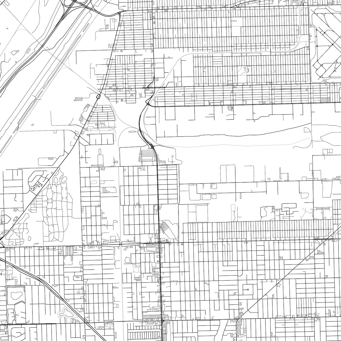 Burbank Map Print Burbank Map Poster Wall Art Il City Map | Etsy