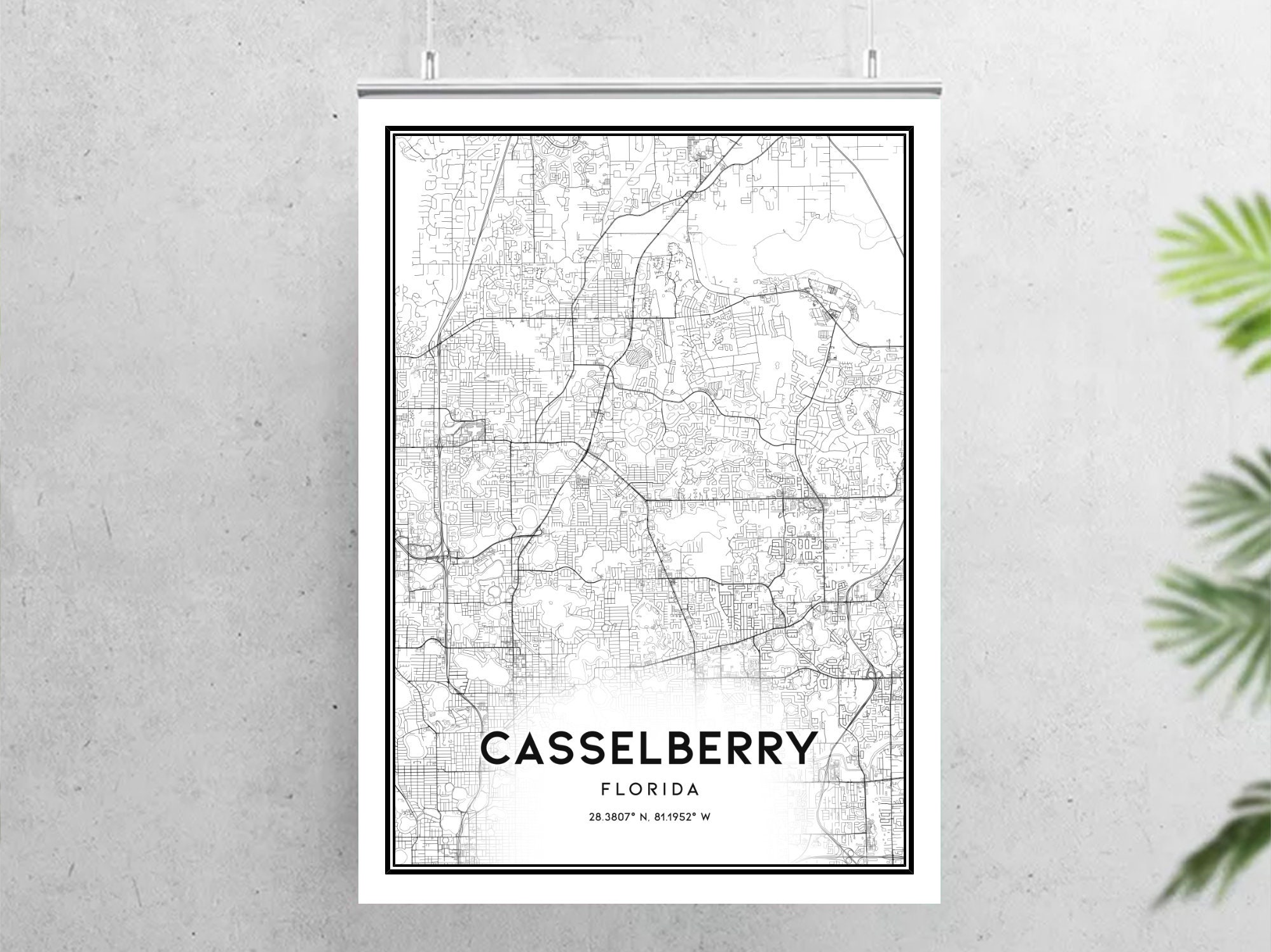 Casselberry Map Print Casselberry Map Poster Wall Art Fl | Etsy