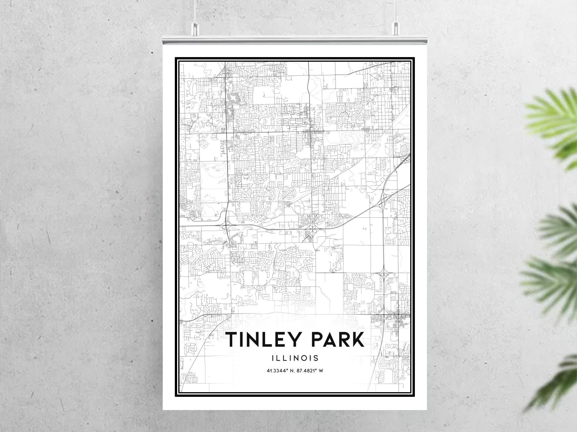 Tinley Park Map Print Tinley Park Map Poster Wall Art Il - Etsy