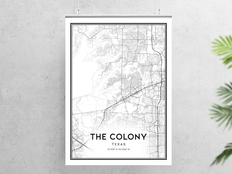 The Colony Map Print The Colony Map Poster Wall Art Tx City | Etsy