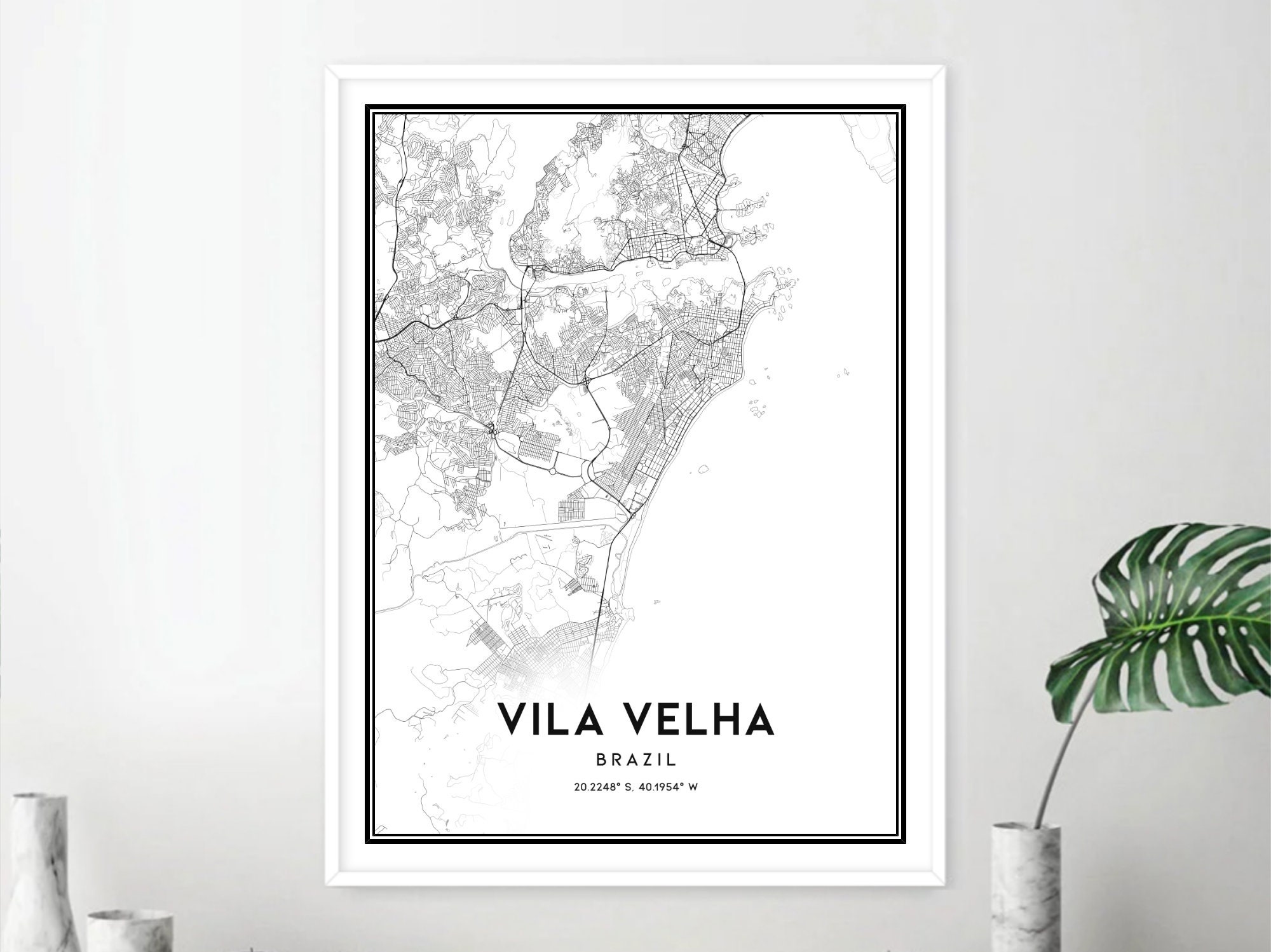 Vila Velha Map Print, Vila Velha Map Poster Wall Art, Vila Velha City ...