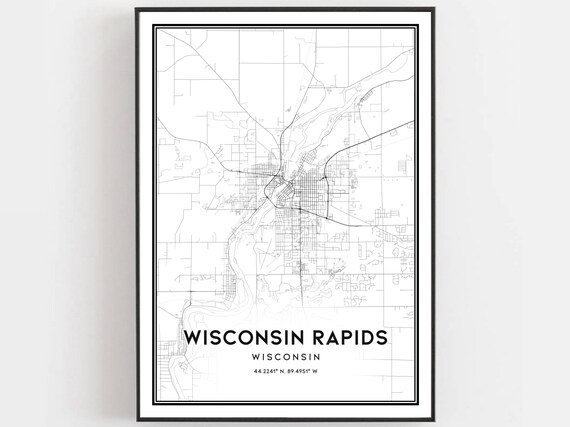 Wisconsin Rapids Map Print Wisconsin Rapids Map Poster Wall | Etsy