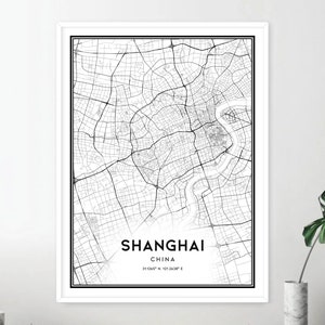 Shanghai Map Print, Shanghai Map Poster Wall Art, Shanghai City Map ...