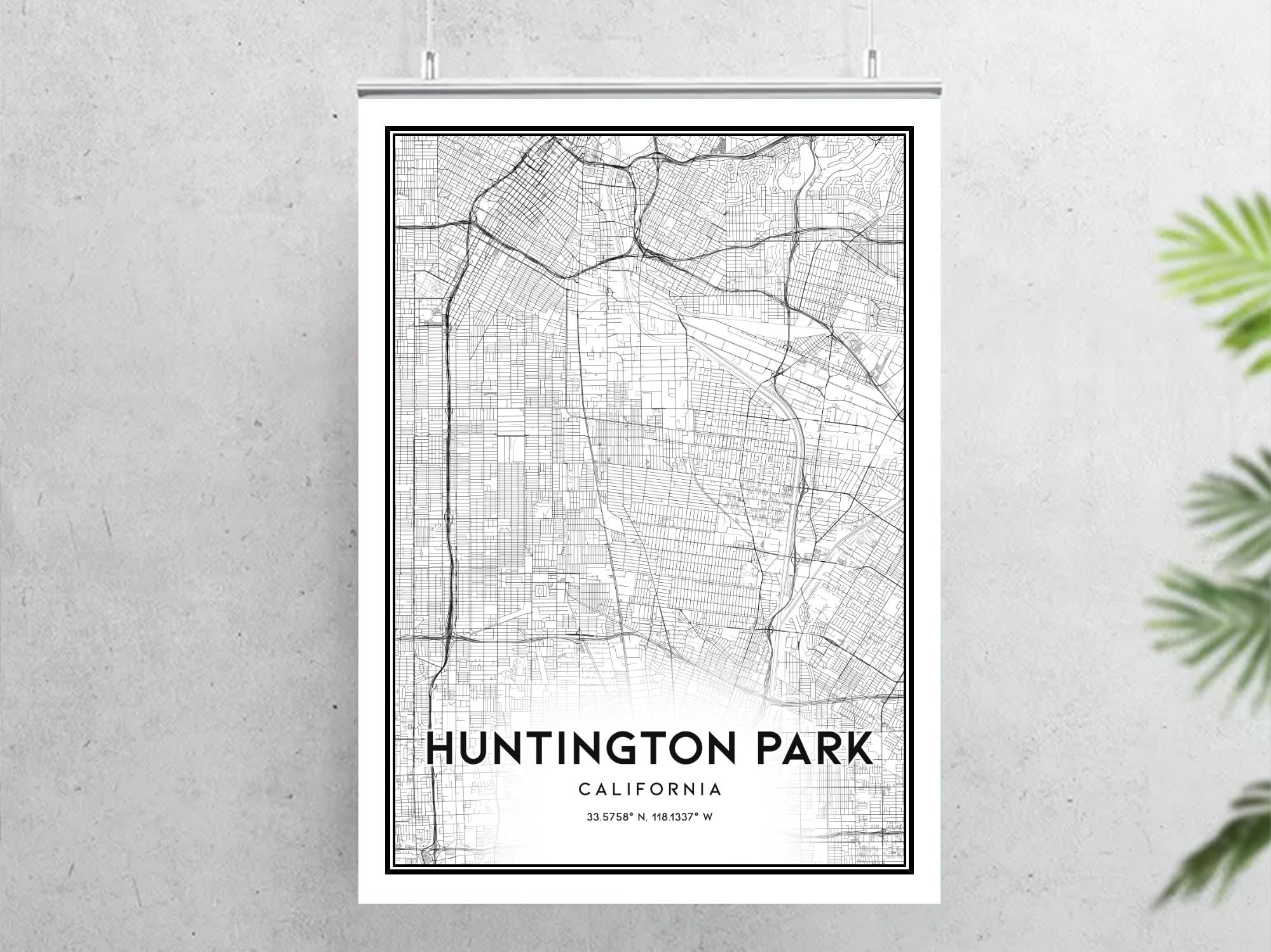 Huntington Park Map Print Huntington Park Map Poster Wall | Etsy
