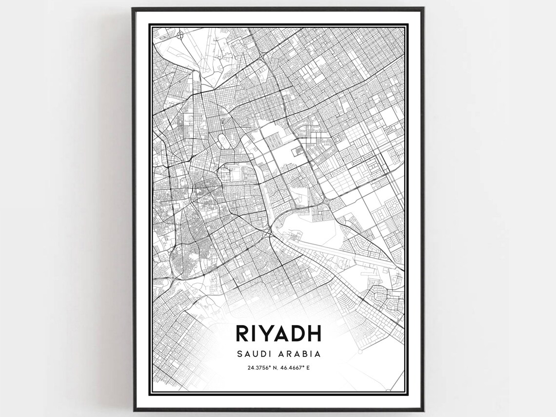 Riyadh Map Print Riyadh Map Poster Wall Art Riyadh City Map - Etsy