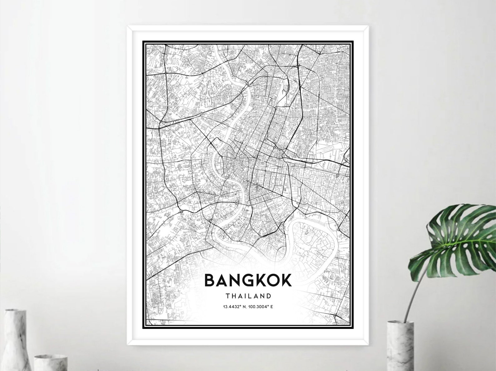 Bangkok Map Print, Bangkok Map Poster Wall Art, Bangkok City Map ...