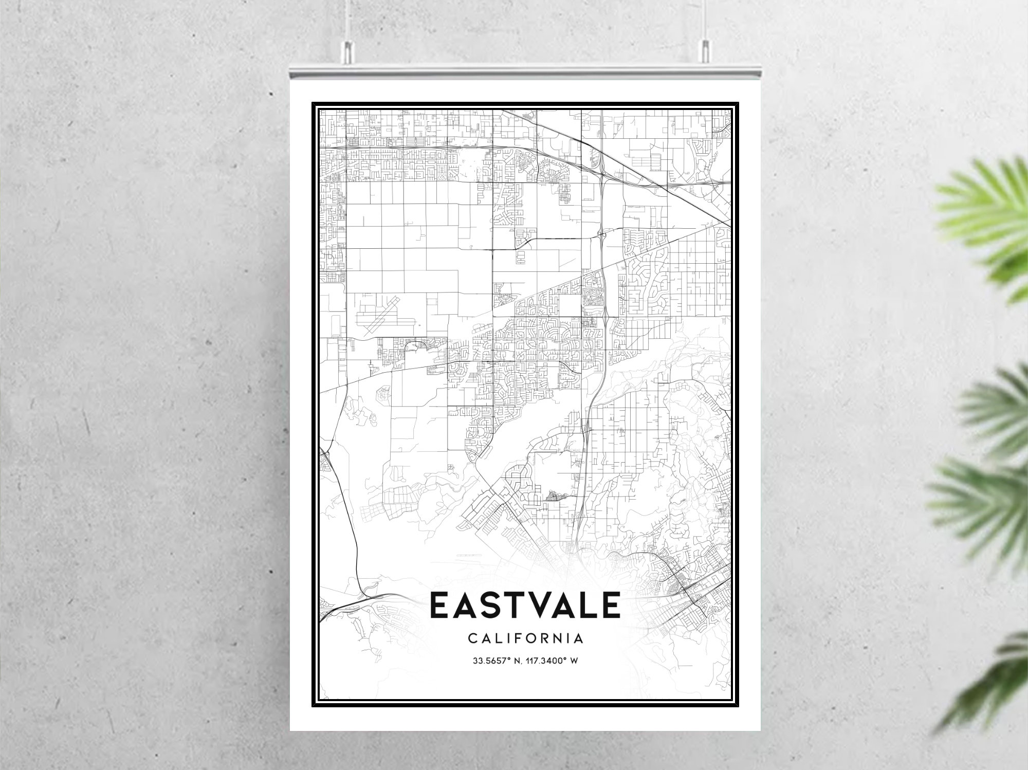 Eastvale Map Print Eastvale Map Poster Wall Art Ca City Map | Etsy