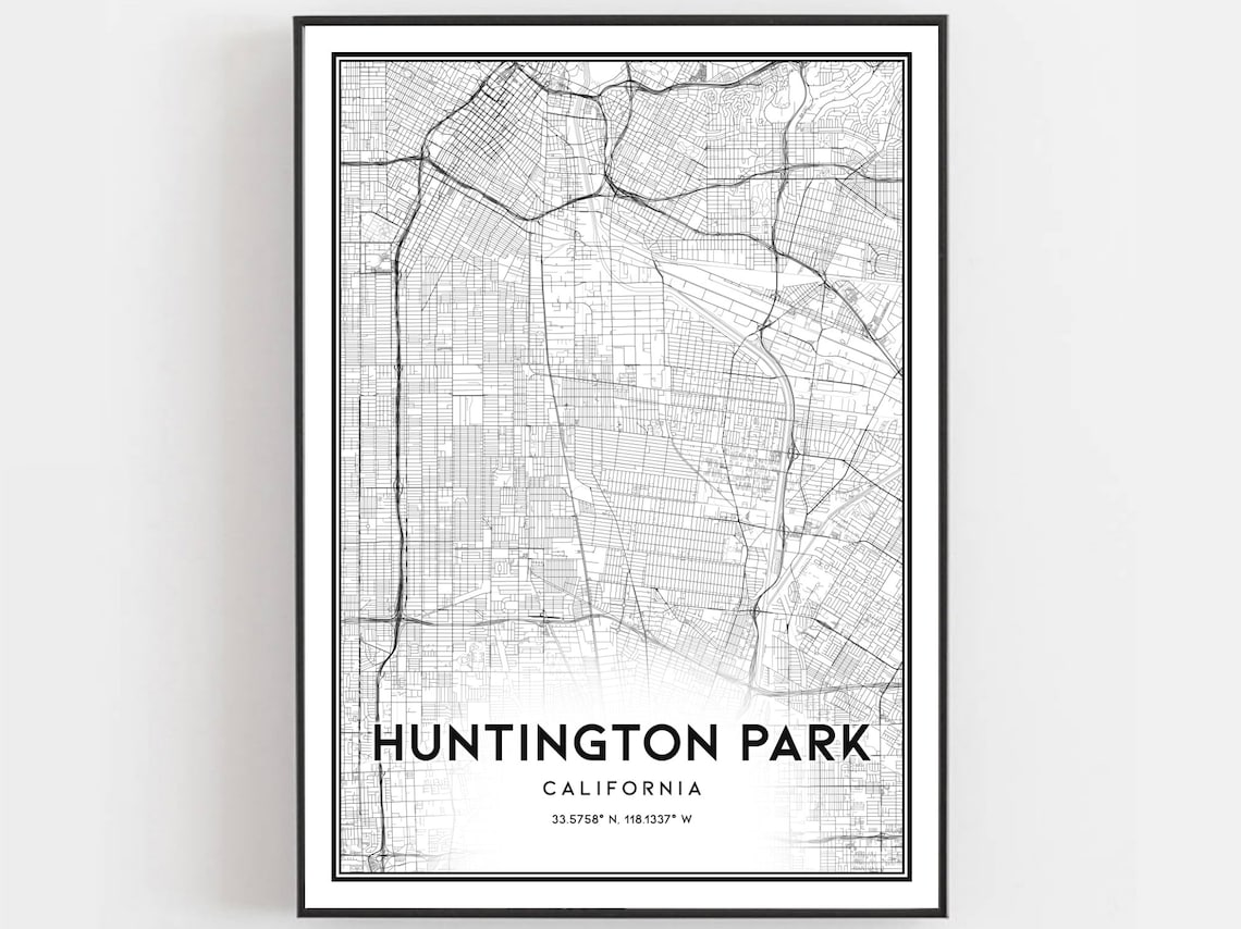 Huntington Park Map Print Huntington Park Map Poster Wall | Etsy