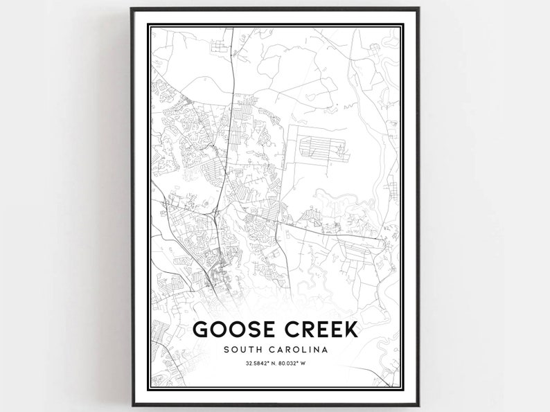 Goose Creek Map Print Goose Creek Map Poster Wall Art Sc | Etsy
