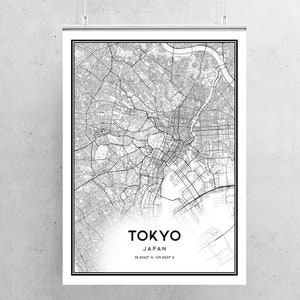 Tokyo Map Print, Tokyo Map Poster Wall Art, Tokyo City Map, Tokyo Print ...