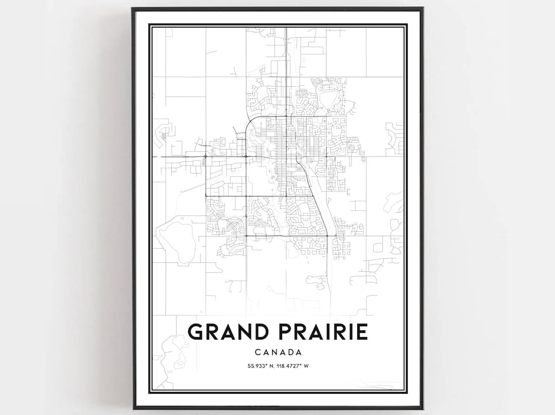 Grand Prairie Map Print, Grand Prairie Map Poster Wall Art, Grand ...