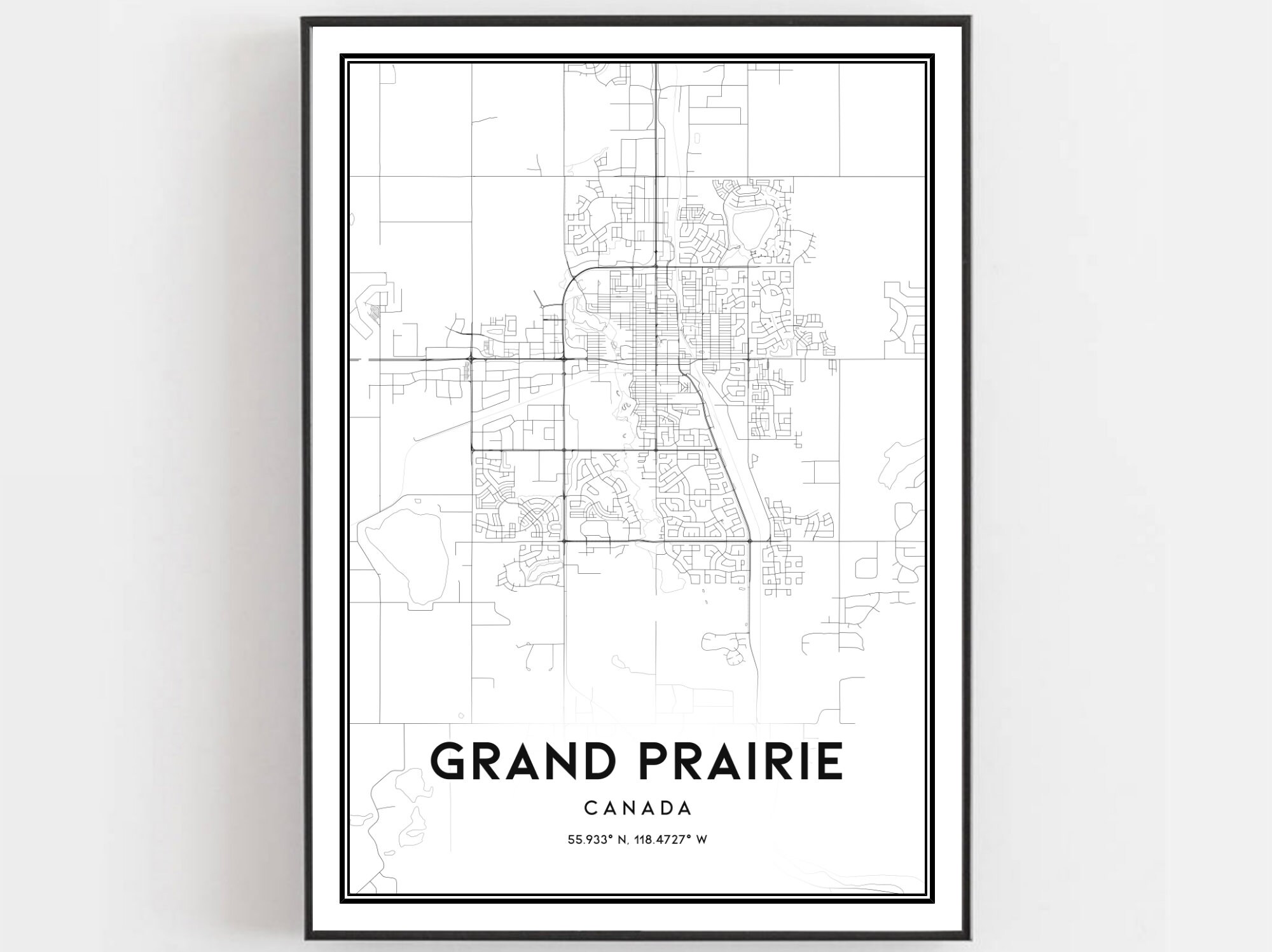 Grand Prairie Map Print Grand Prairie Map Poster Wall Art | Etsy
