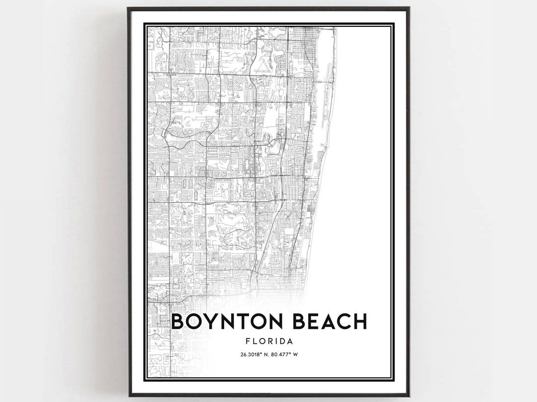 Boynton Beach Map Print, Boynton Beach Map Poster Wall Art, Fl City Map ...