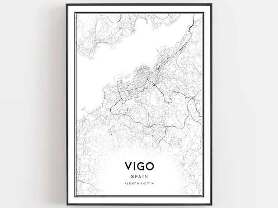 Vigo Map Print Vigo Map Poster Wall Art Vigo City Map Vigo | Etsy