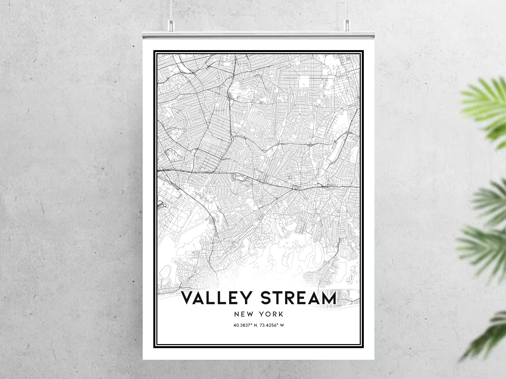 Valley Stream Map Print Valley Stream Map Poster Wall Art Ny - Etsy UK