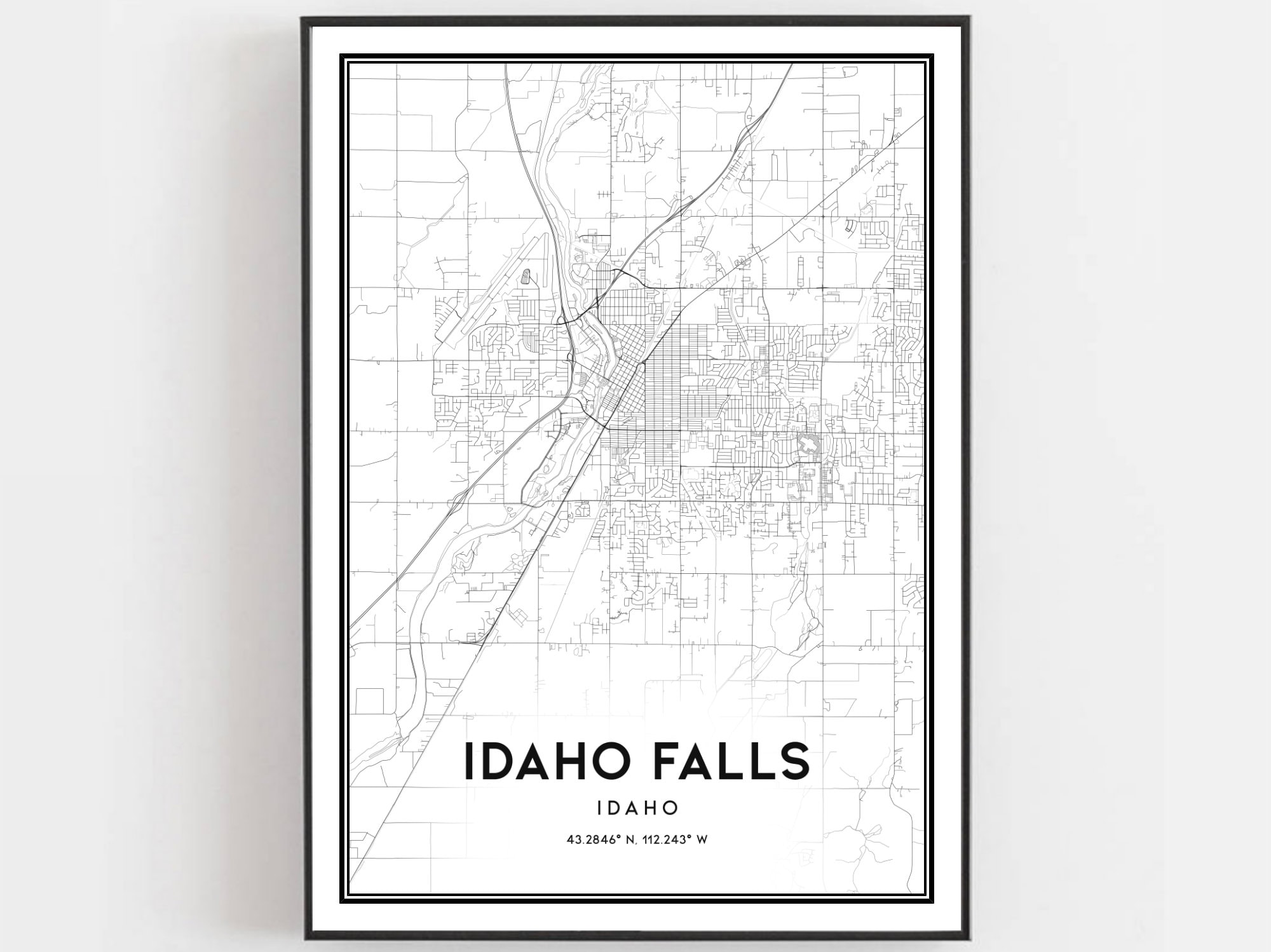 Idaho Falls Map Print Idaho Falls Map Poster Wall Art Id | Etsy