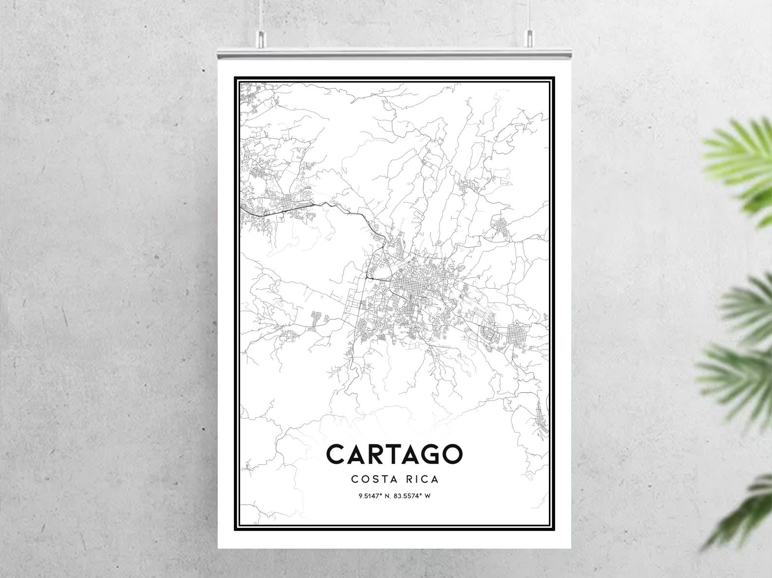 Cartago Map Print Cartago Map Poster Wall Art Cartago City | Etsy